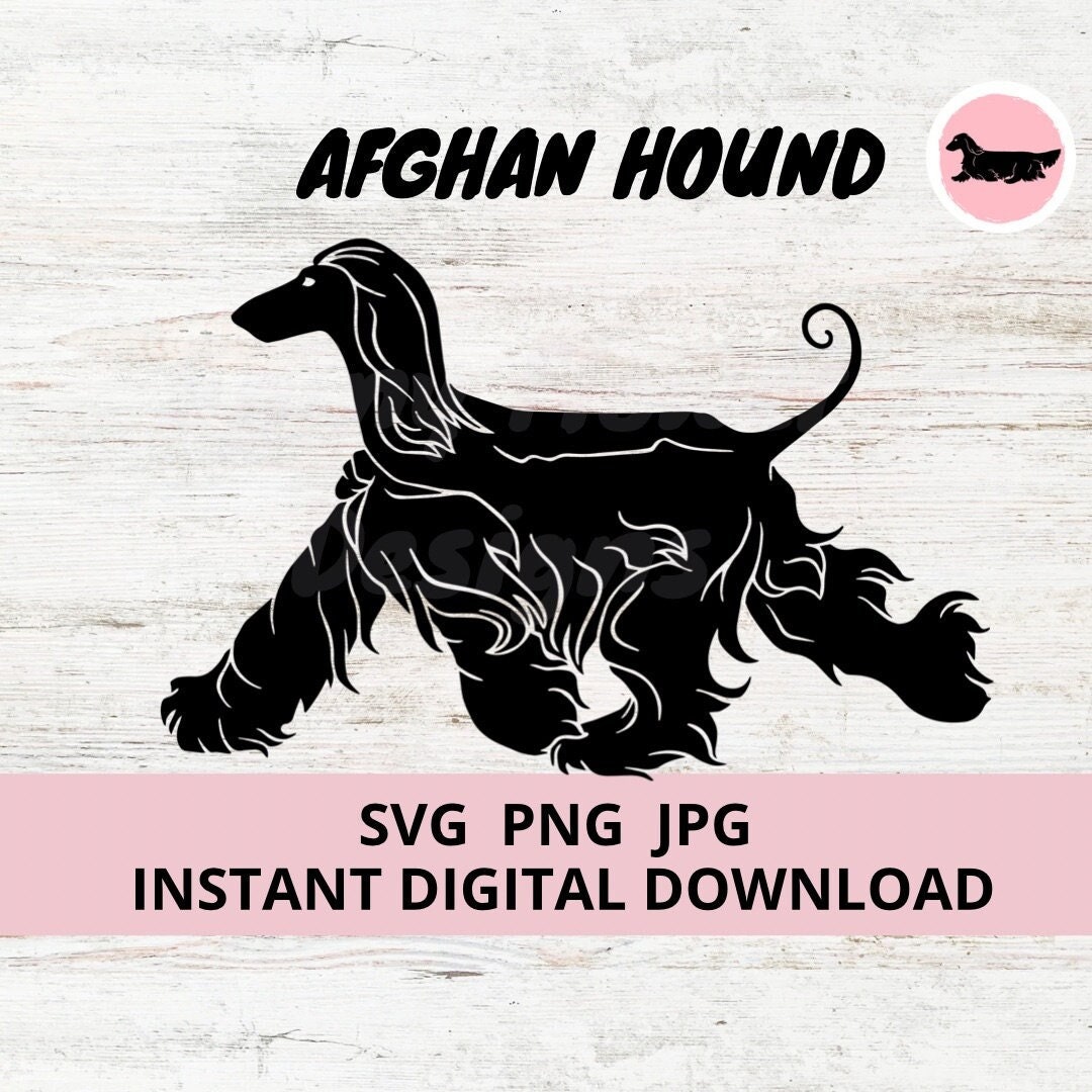 Afghan Hound Dog Gaiting Digital Download SVG JPG PNG - Etsy