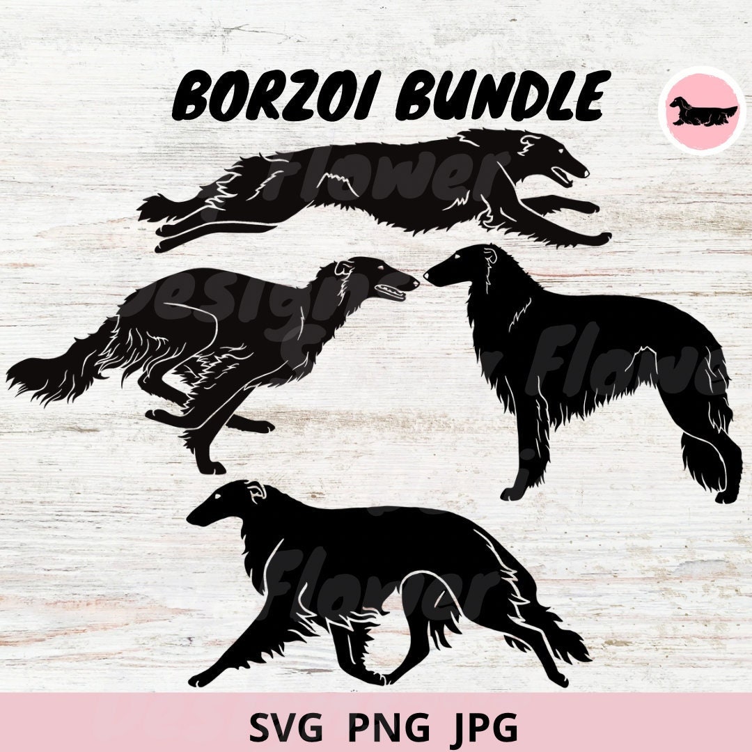 Borzoi Dog Bundle Digital Download SVG JPG PNG Clipart - Etsy