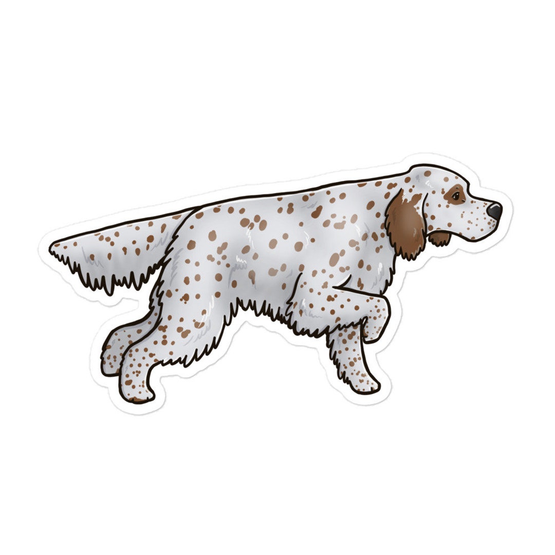 Cute English Setter Chibi Pointing Hunting Dog Sticker - Etsy