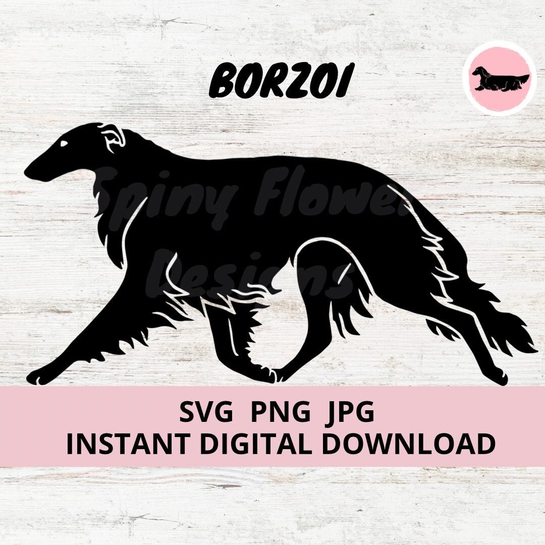 Borzoi Dog Gaiting Digital Download SVG JPG PNG - Etsy