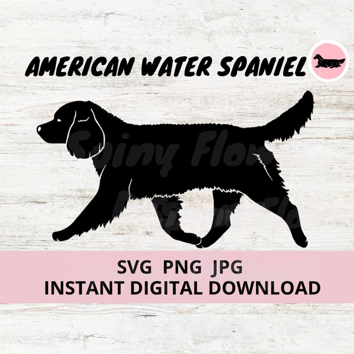 American Water Spaniel Dog Gaiting Digital Download SVG JPG PNG Clipart ...