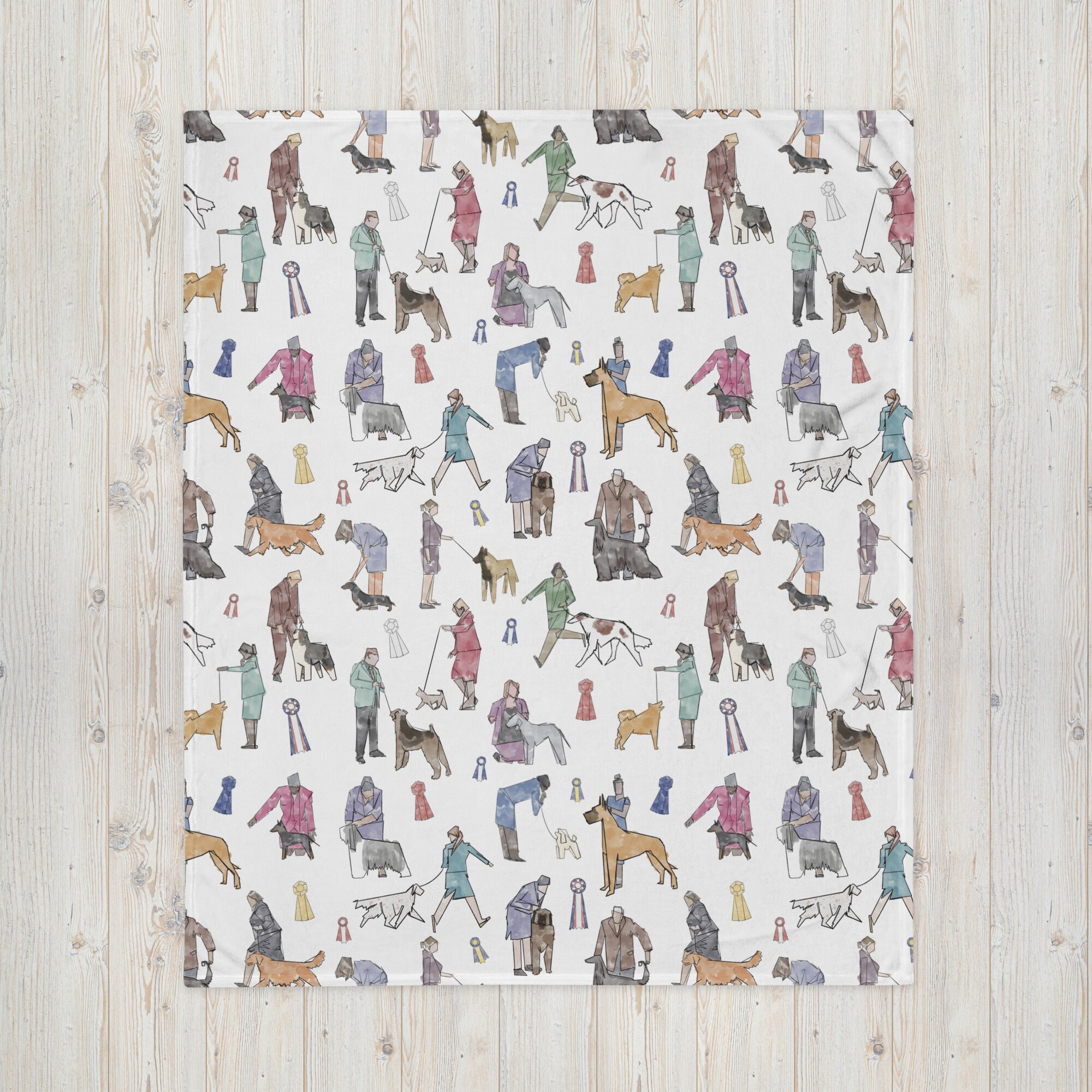 At the Dog Show Pattern Throw Blanket - Etsy