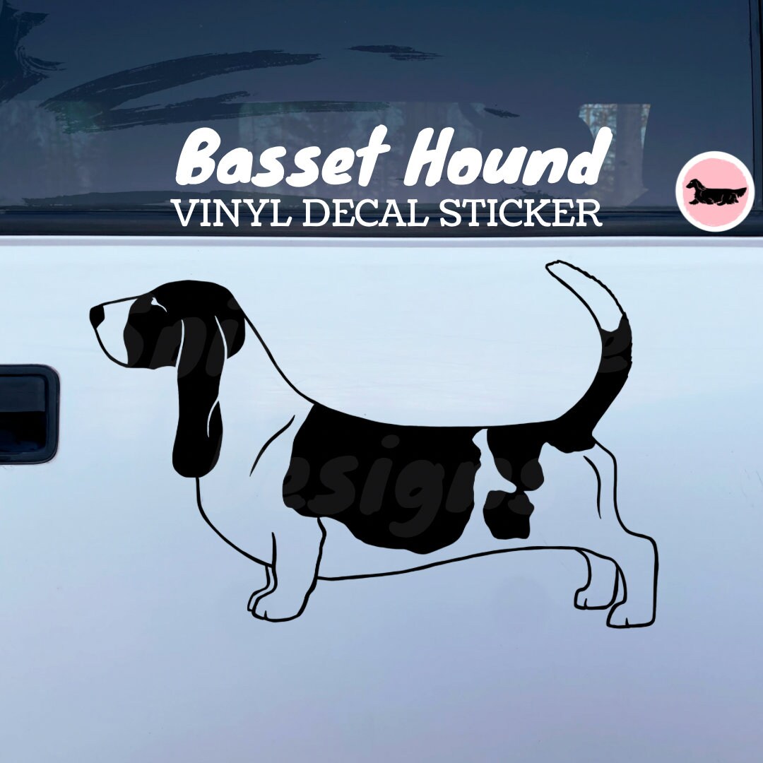 Basset Hound Dog Standing Vinyl Decal / Bumper Sticker Gift - Etsy