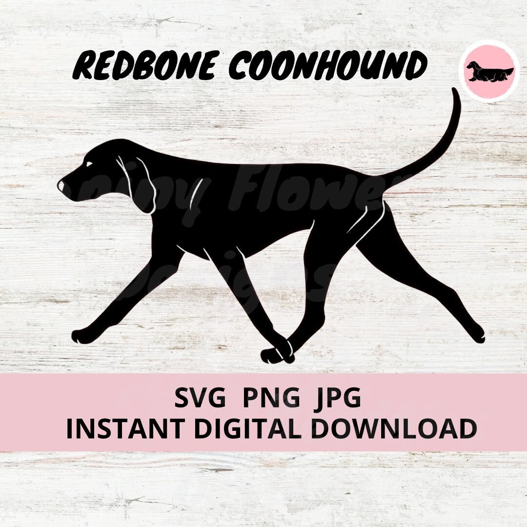 Redbone Coonhound Dog Gaiting Digital Download SVG JPG PNG Clipart - Etsy