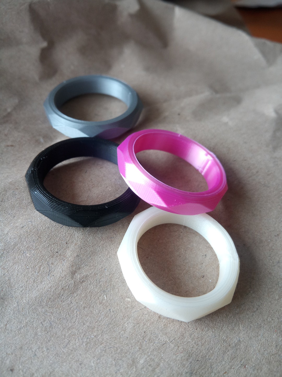 Low Poly Ring, Geometric, Prism, Diamond Shape, 3D Printed in PLA ...