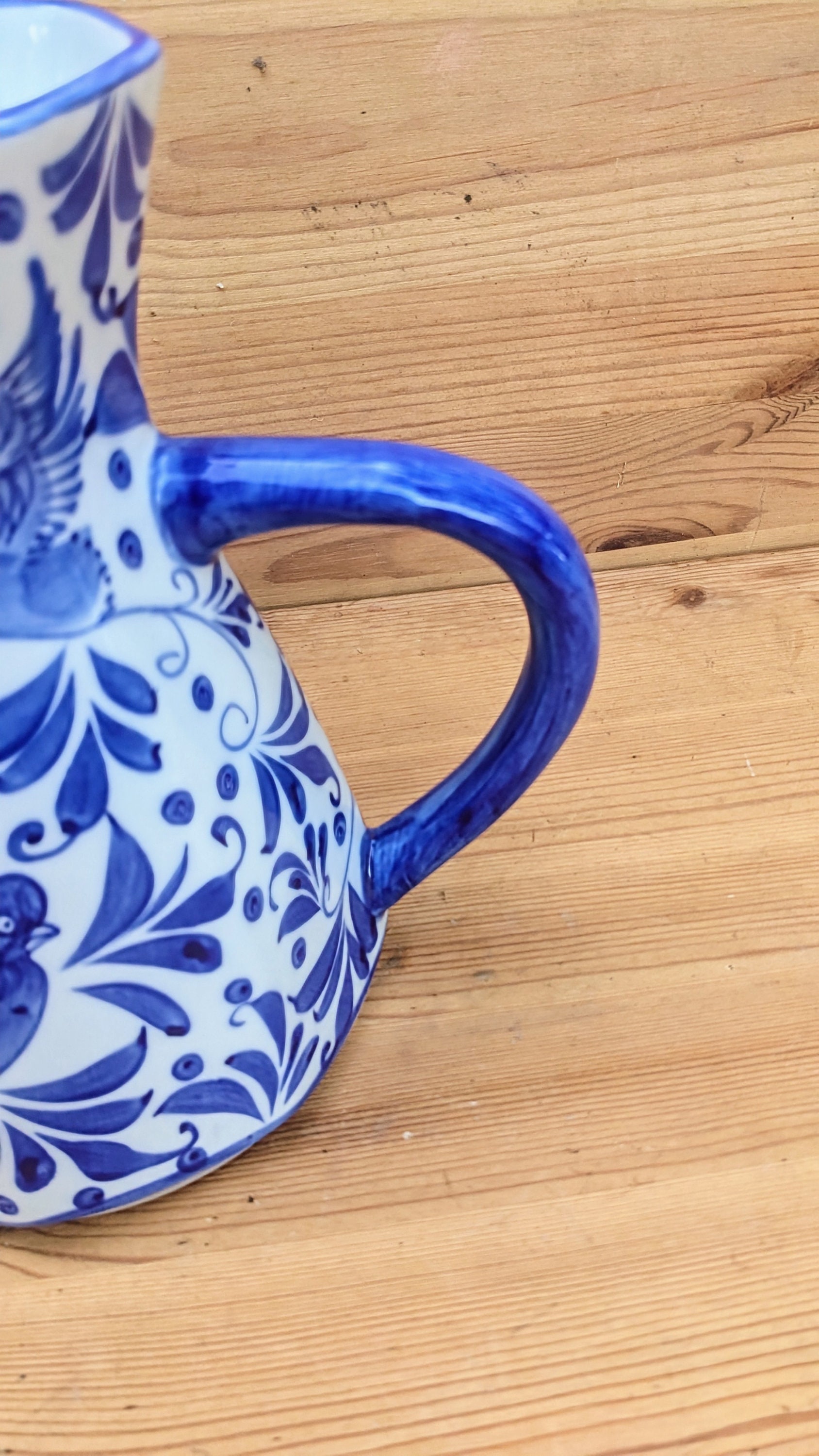 Vintage Blue and White Ceramic Jug, Pitcher, Vase. - Etsy
