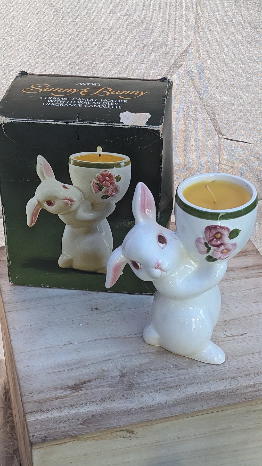 Avon Sunny Bunny Ceramic Candle Figurine With Candle 1981 Vintage ...