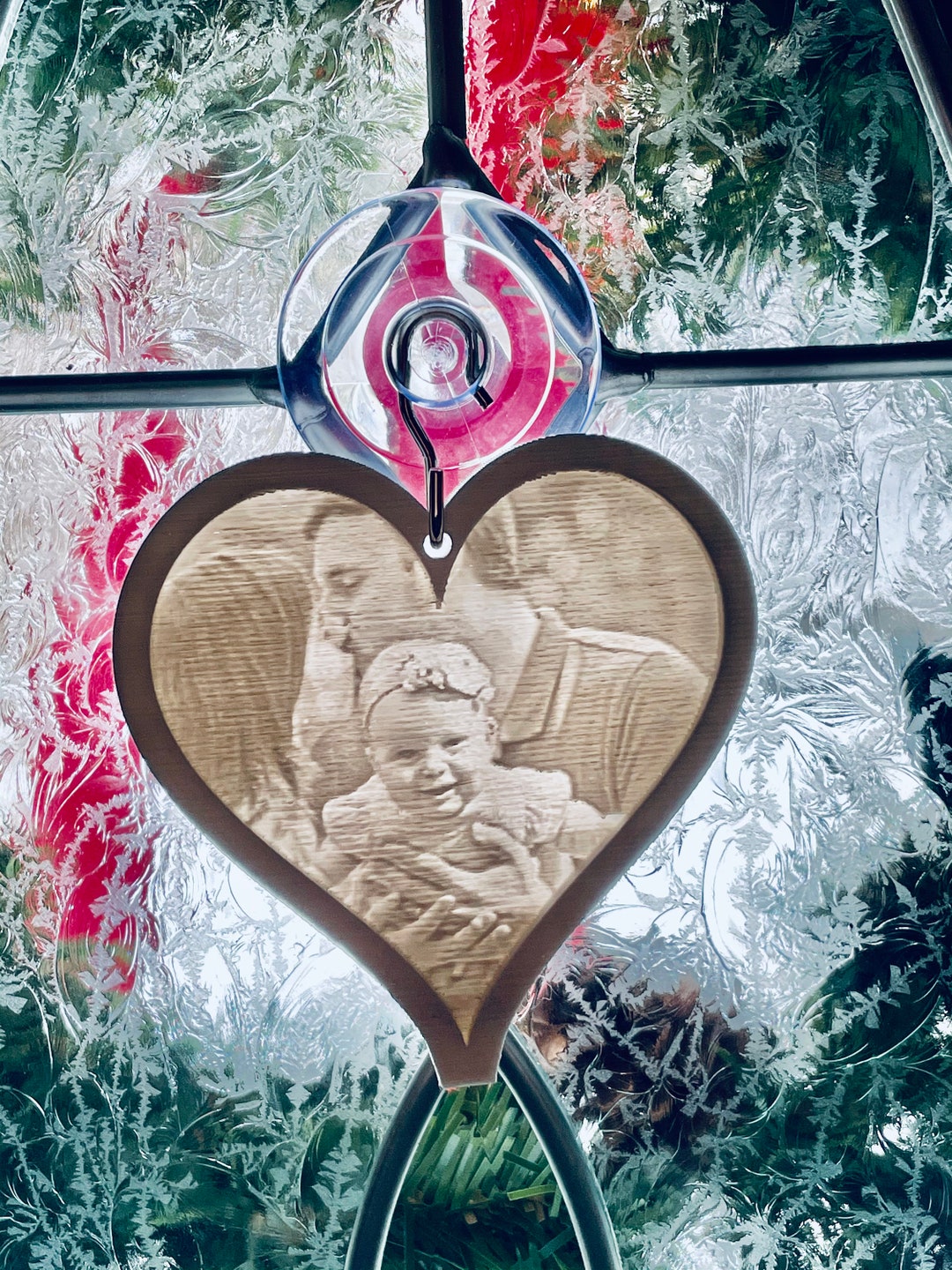 3D Printed Heart Shaped Lithophane - Custom Made - Sepia Greyscale - Etsy