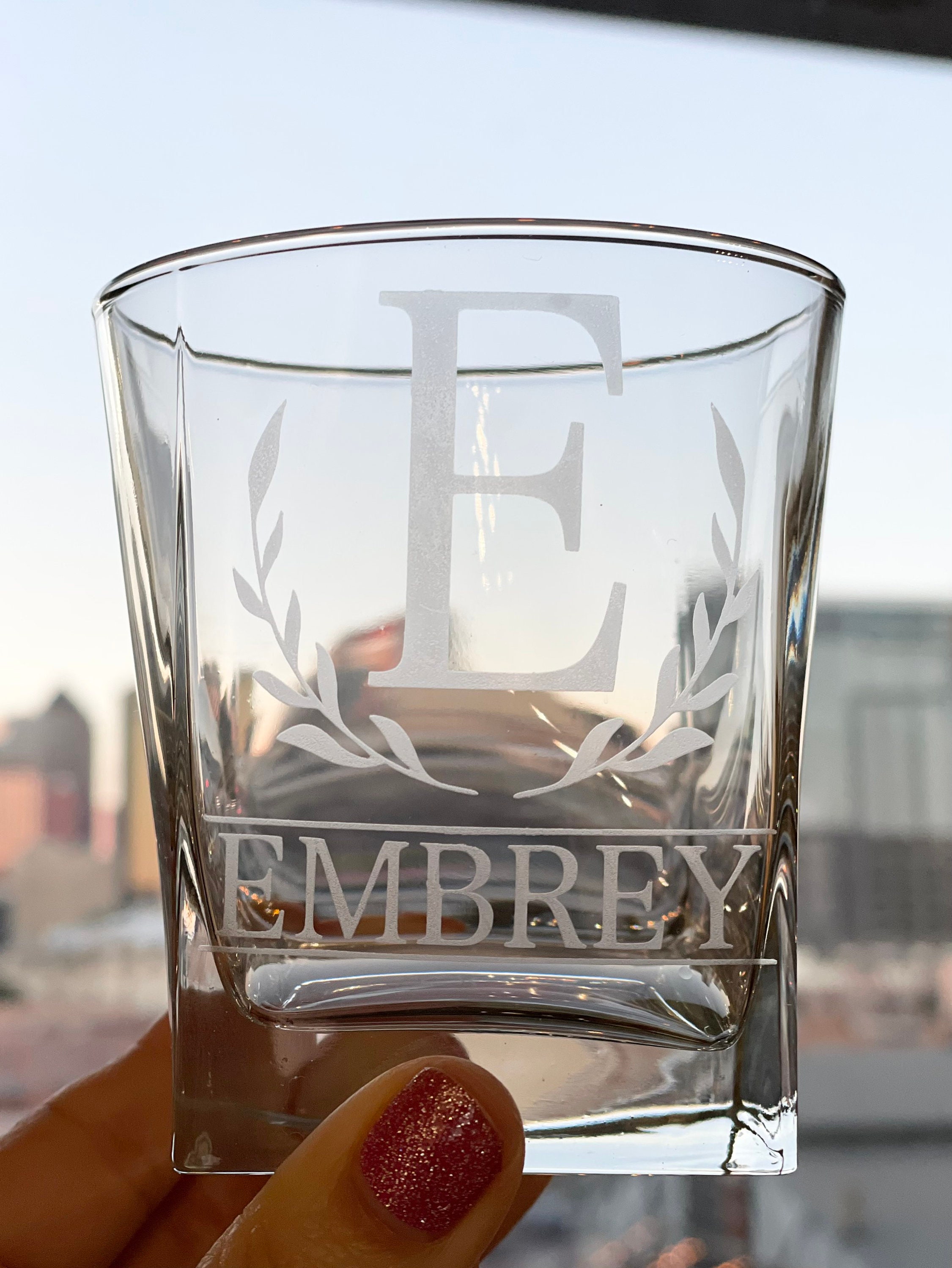 Custom Drinking Glasses - Etched Glass - Personalized Drinkware - Whiskey Glasses - Set of 2 - Etsy