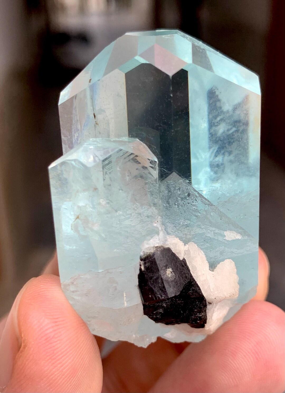 61 Grm Beautiful Diamond Termination Aqumarine Crystal From Shigar ...