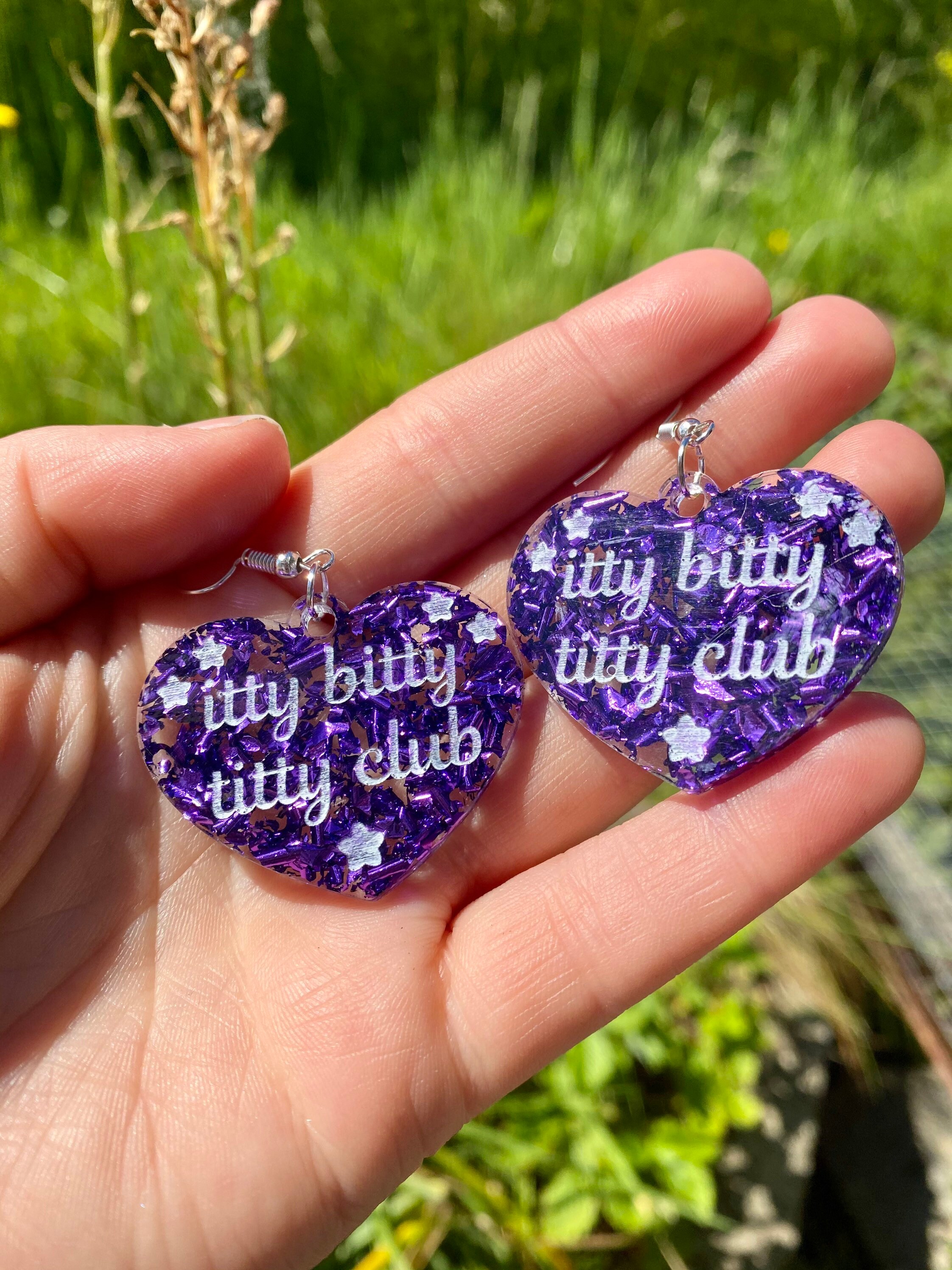 Itty Bitty Titty Club Chunky Heart Earrings Etsy