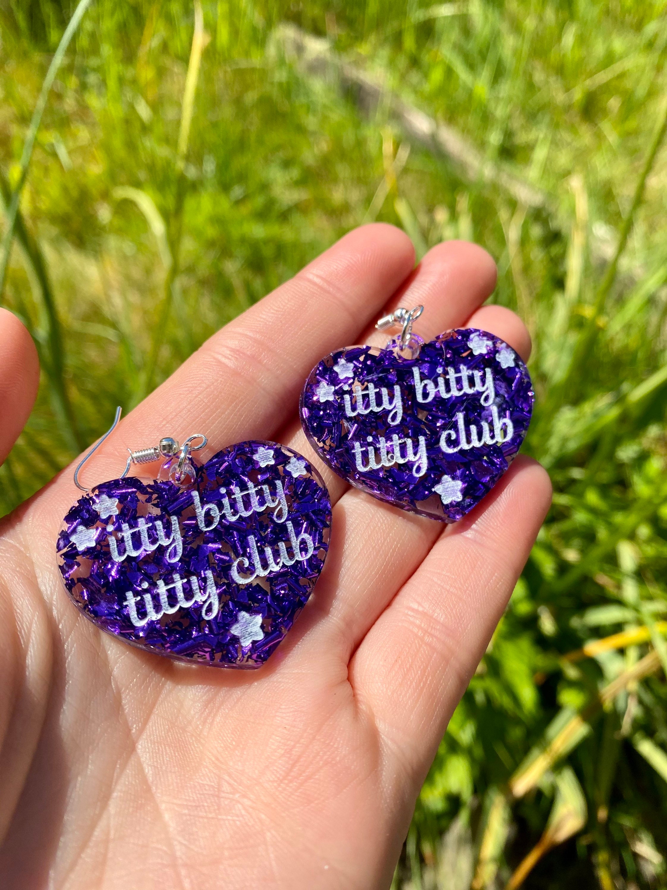 Itty Bitty Titty Club Chunky Heart Earrings - Etsy