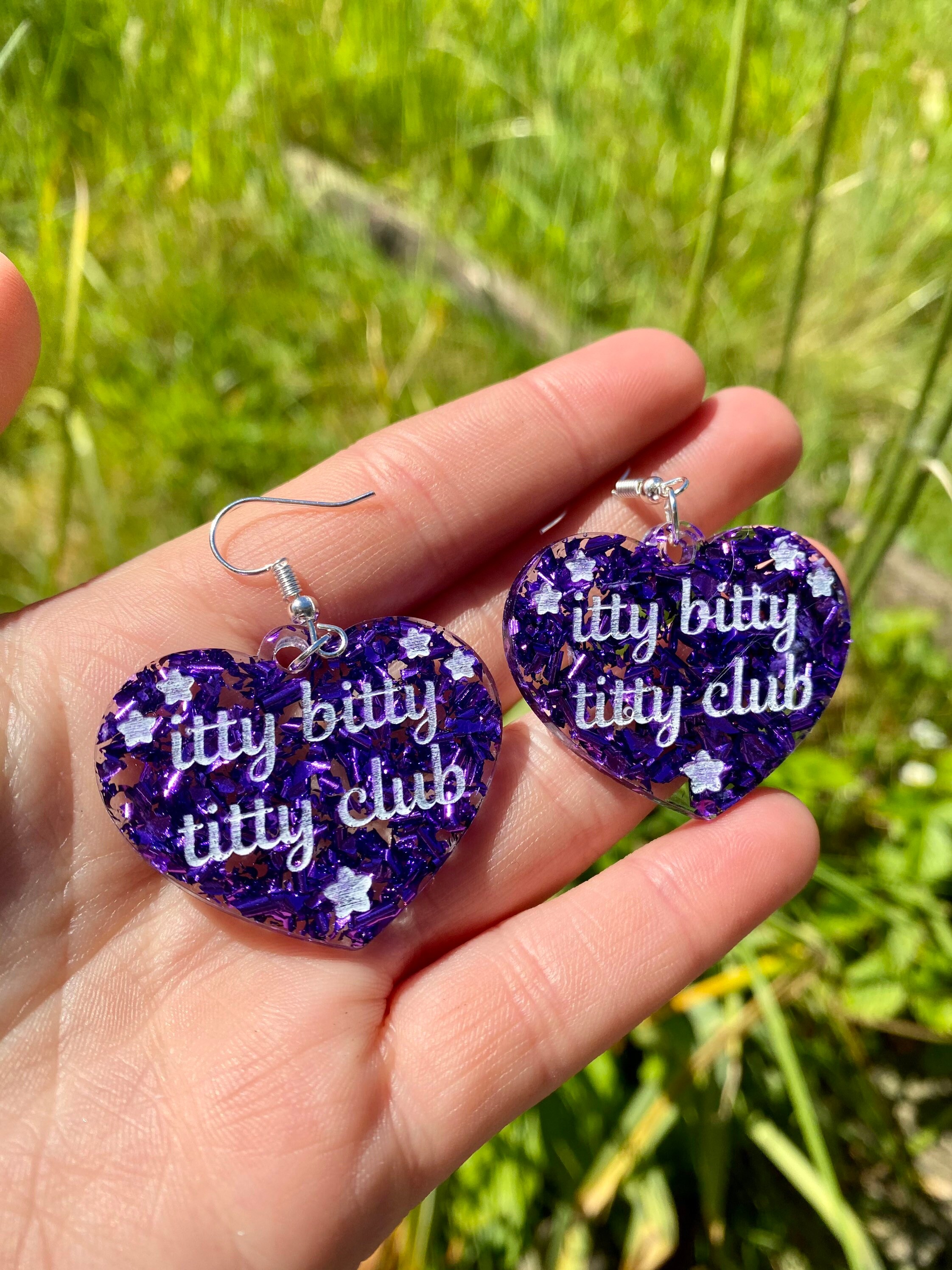Itty Bitty Titty Club Chunky Heart Earrings - Etsy