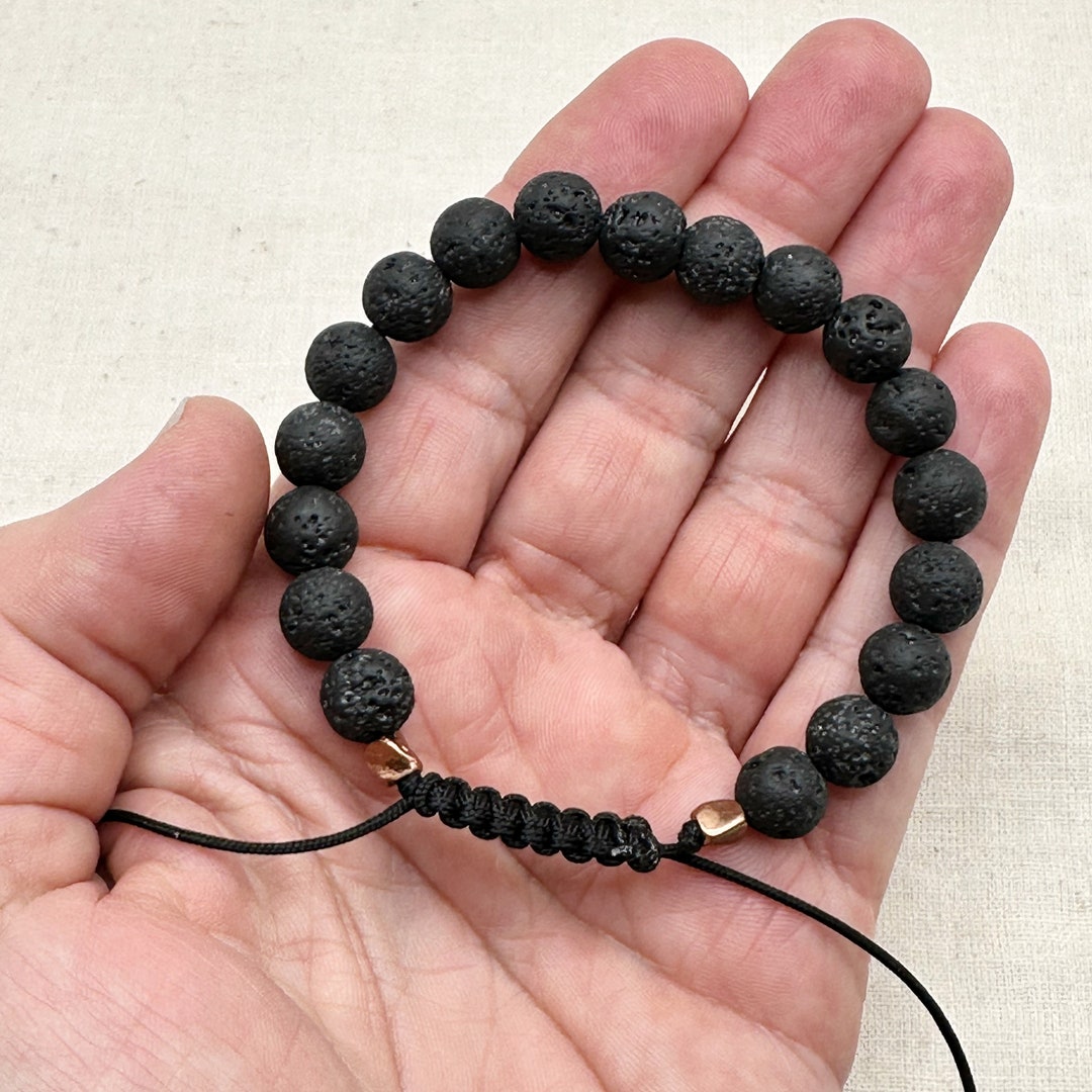 Lava Stone Bracelet, Men's Bracelet, Unisex Bracelet, Grounding ...