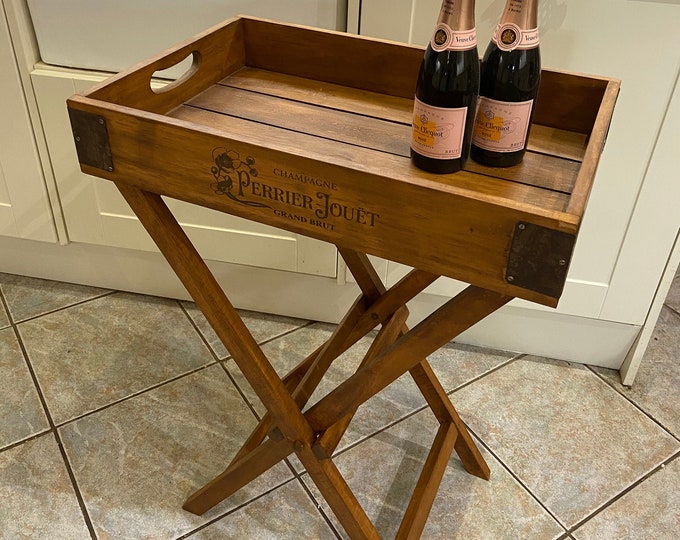 Solid Hardwood X-large Table / Butler Tray With Handles and Stand ...