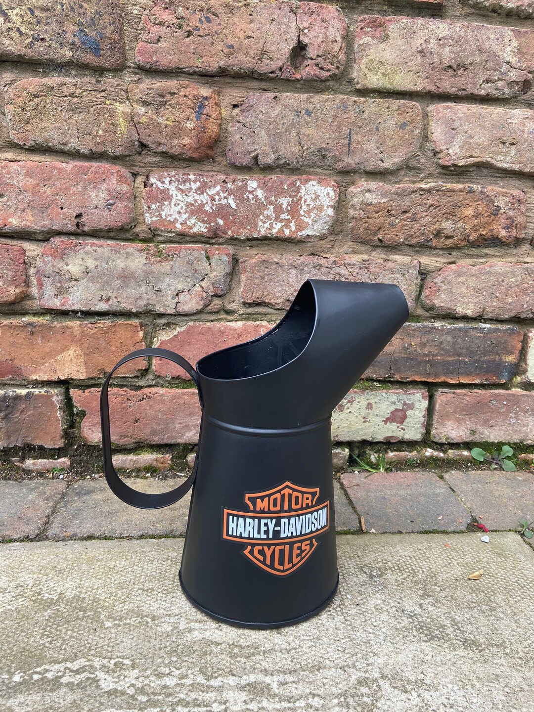 Recycled Metal Vintage STYLE Motorcycle Theme Oil Jug 28cm. Perfect Man ...