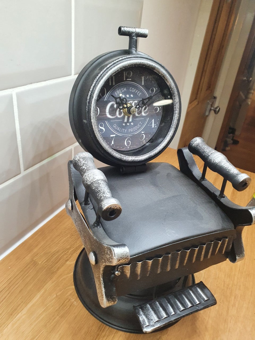 Unique Retro Style Clock Made From Metal and With the Unique BARBERS ...