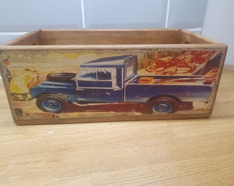 Solid Hardwood Waxed Storage Tray With Handles. Vintage Land Rover ...
