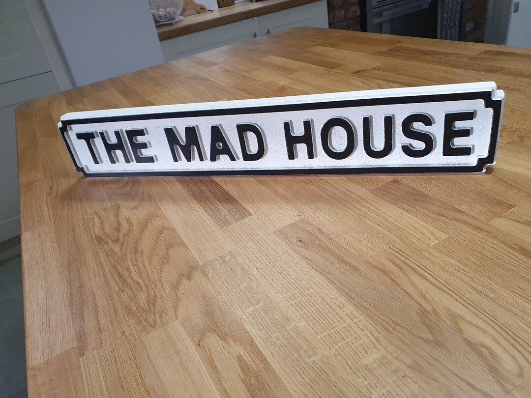 New Shape Vintage / Rustic Style Street Sign. Black, White and Red ...