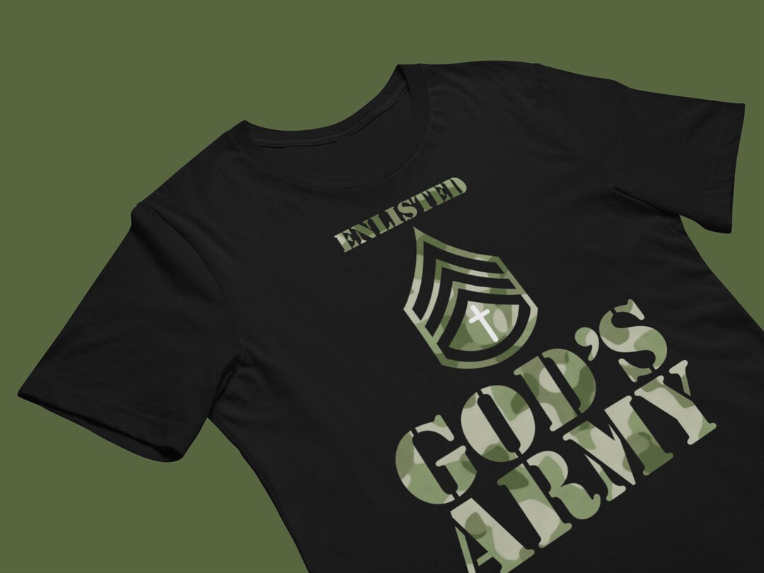 God's Army T Shirt, Enlisted Christian Camouflage Shirt, Enlisted Shirt ...
