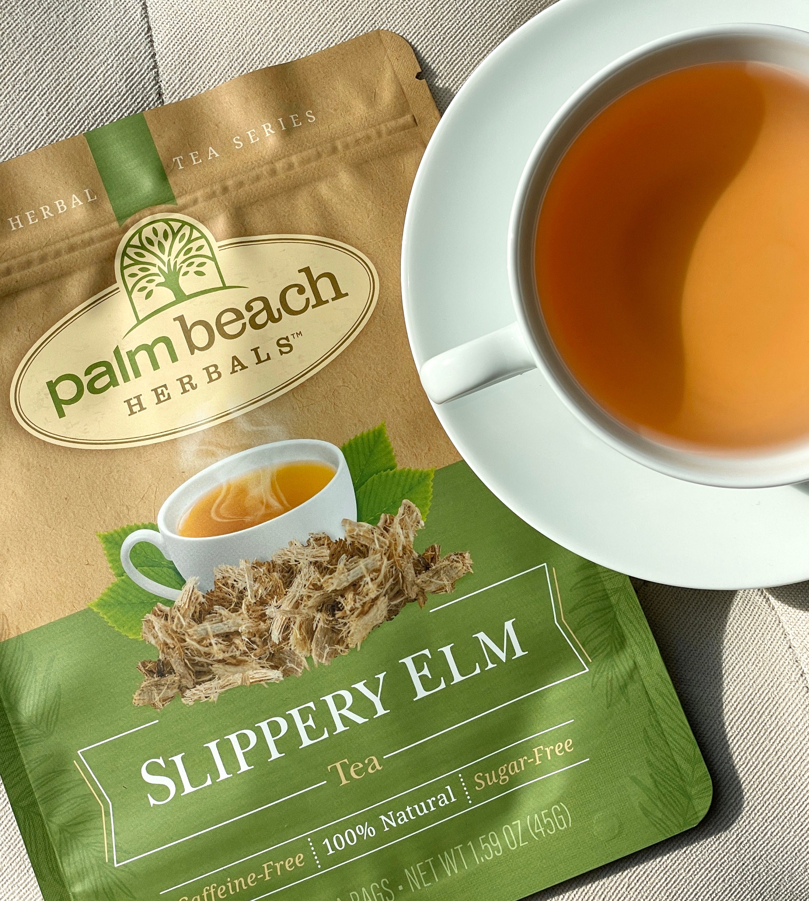 Slippery Elm Tea by Palm Beach Herbals, 30 Count Tea Bags, Caffeine ...