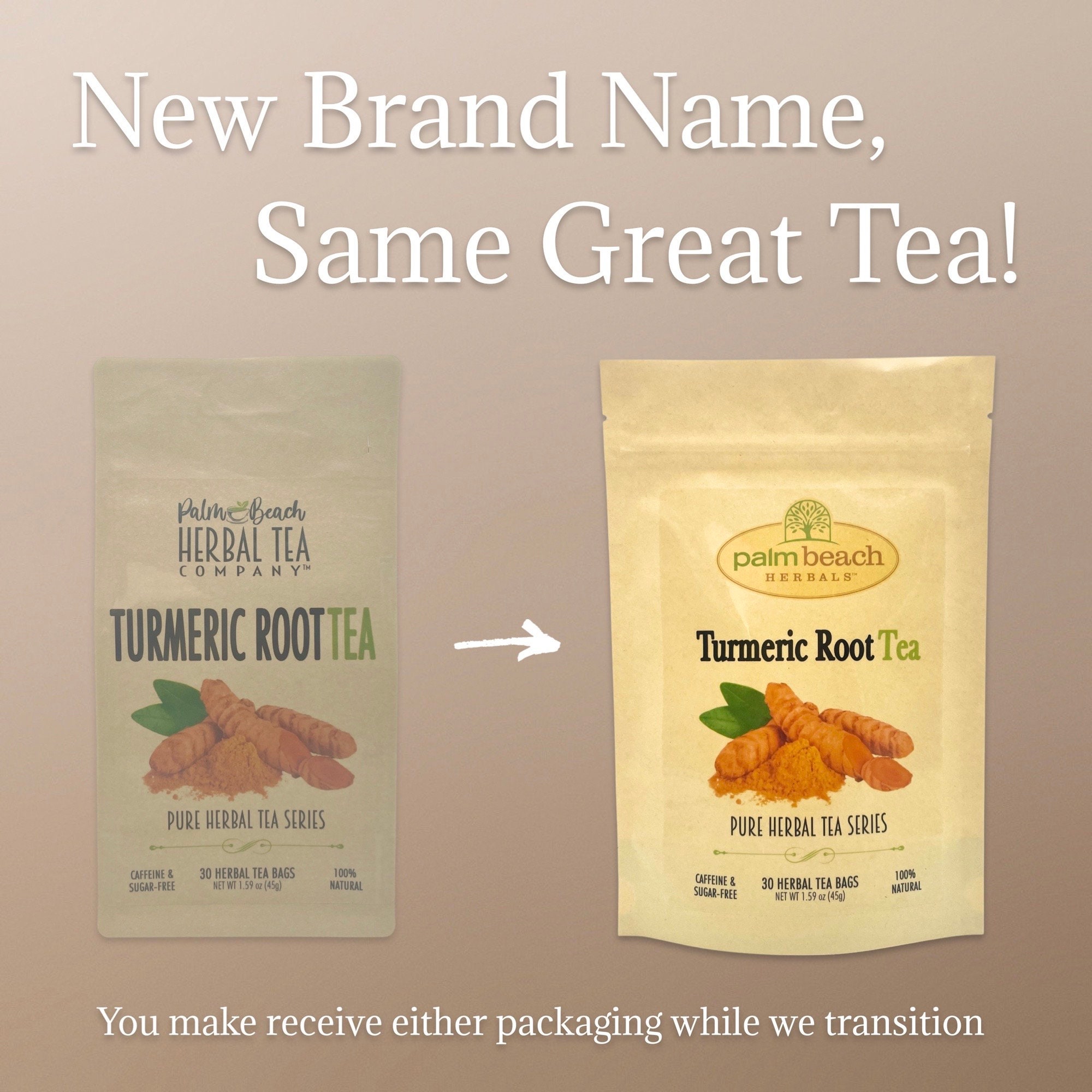 Turmeric Root Tea Pure Herbal Tea Series by Palm Beach Herbals 30 Tea ...