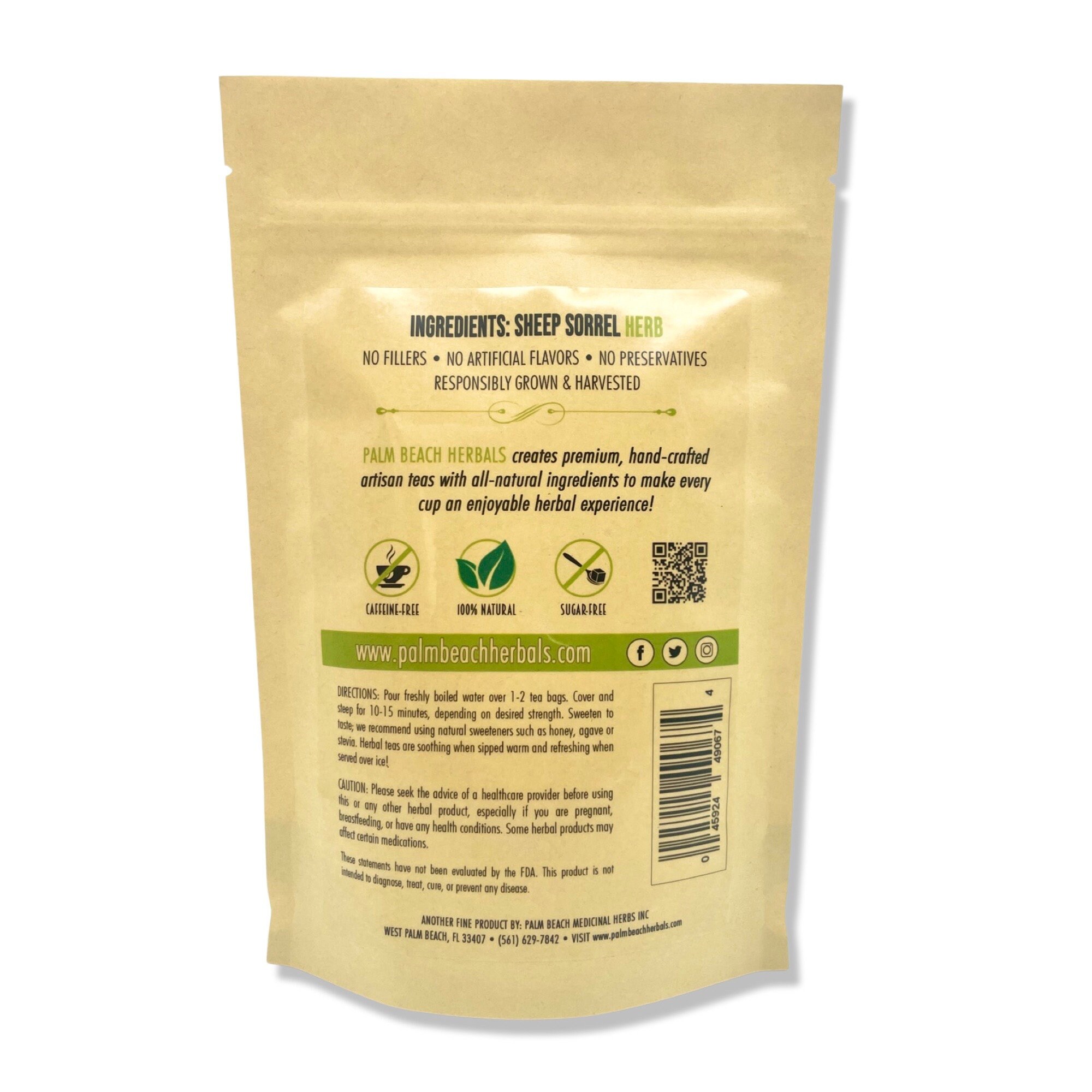 Sheep Sorrel Pure Herbal Tea Series by Palm Beach Herbals 30 Tea Bags ...