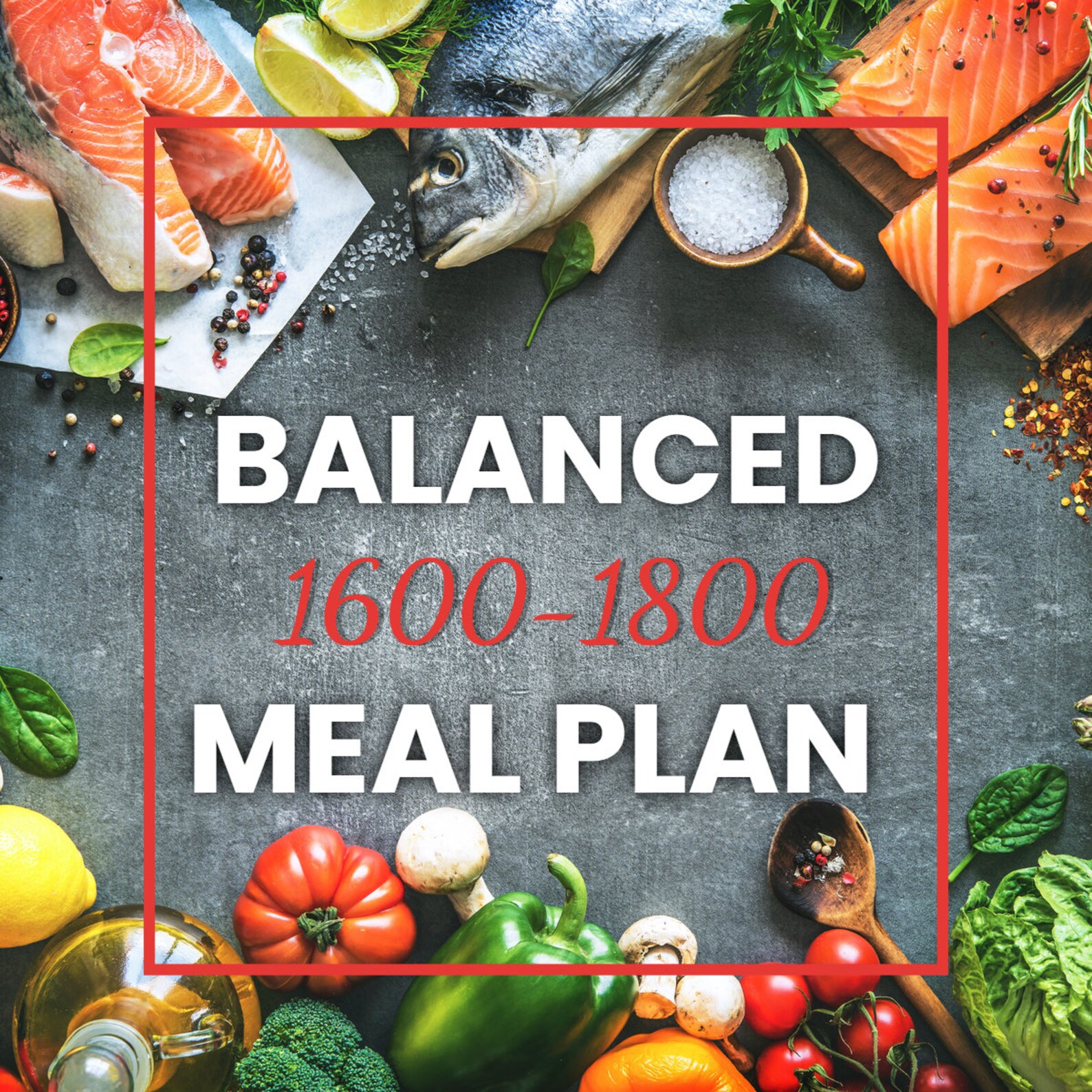 1600-1800 Calorie Balanced Meal Plan | Planner | Weight Management ...