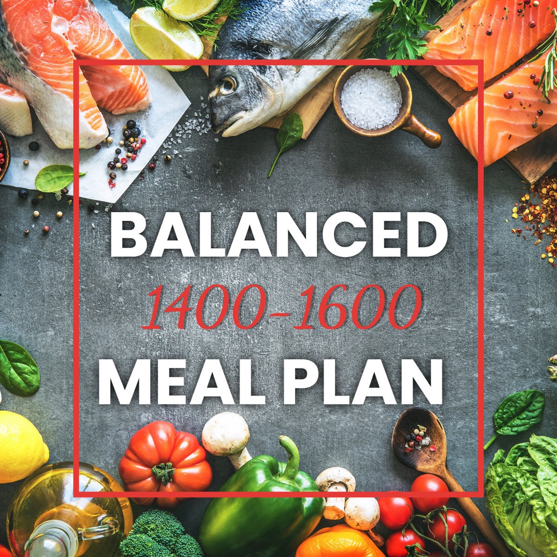 1400-1600 Calorie Balanced Meal Plan | Planner | Weight Management ...