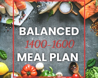 1200-1400 Calorie Balanced Meal Plan Planner Weight | Etsy