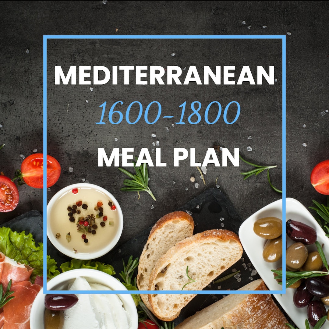 1600-1800 Calorie Mediterranean Meal Plan | Planner | Weight Management ...