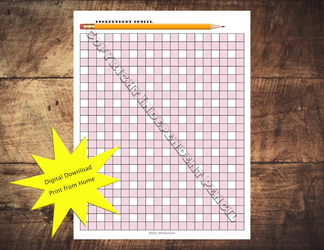 Dysgraphia Dyslexia Math Worksheet Digital Download Now in PINK! - Etsy