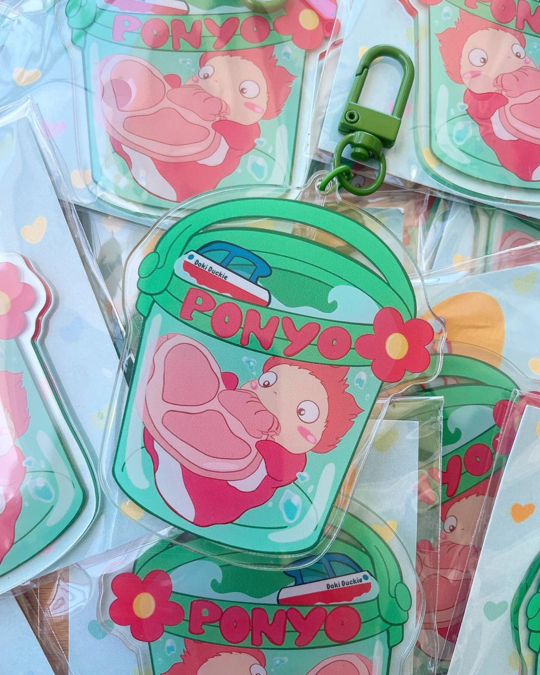 Bucket Ponyo Acrylic Keychain Studio Ghibli Ponyo - Etsy