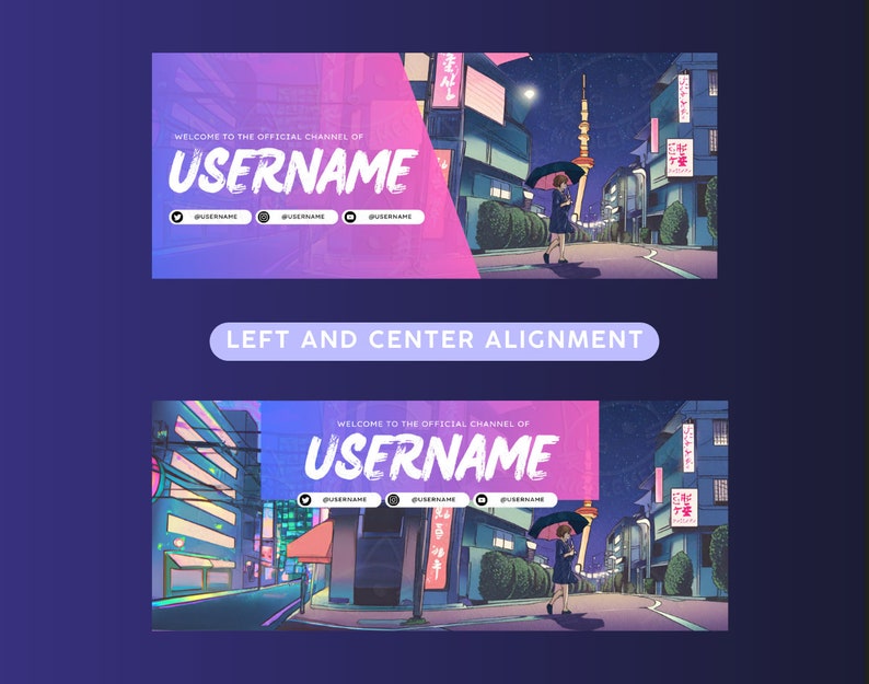 Twitch Banner for Streaming Fully Customizable Canva Template Profile ...