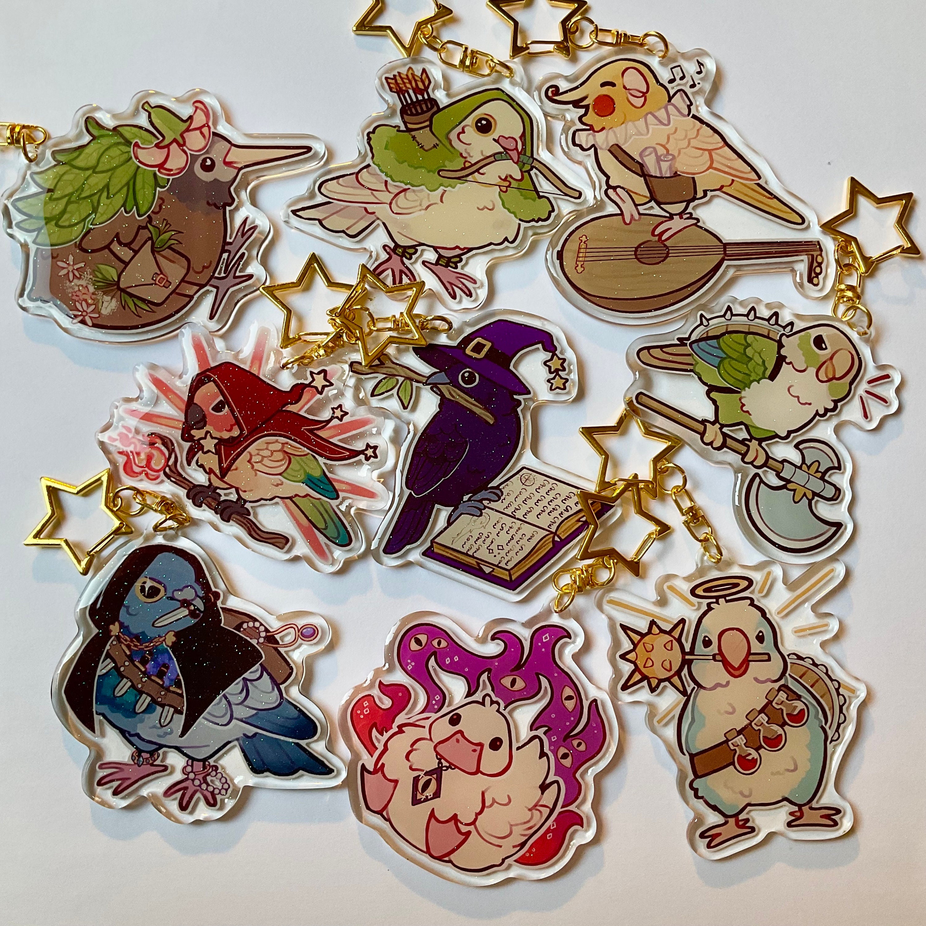 Dnd Class Bird Glitter Epoxy Charms / Dnd5e Charm / Pathfinder - Etsy