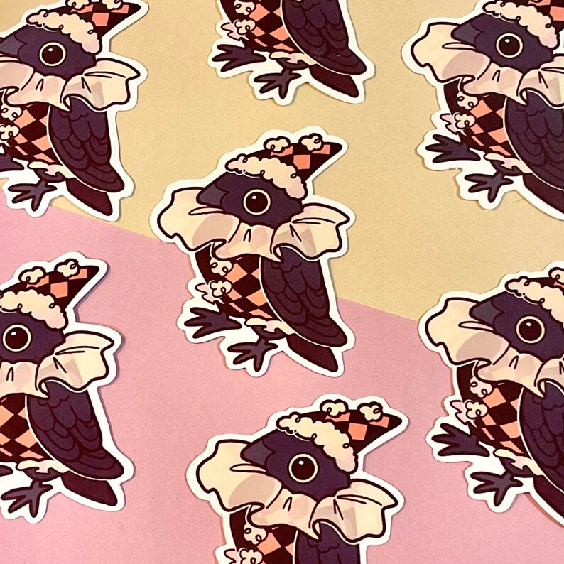 Clown Crow Sticker / Crow Sticker / Bird Sticker / Cute Animal Sticker ...