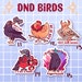 Dnd Class Bird Stickers / Dnd5e Sticker / Pathfinder Sticker / TTRPG ...