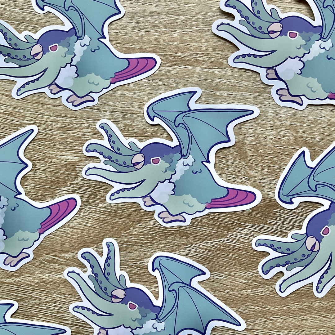 Bird Cthulhu Sticker / Cthulhu Sticker / Bird Sticker / Cute Animal ...