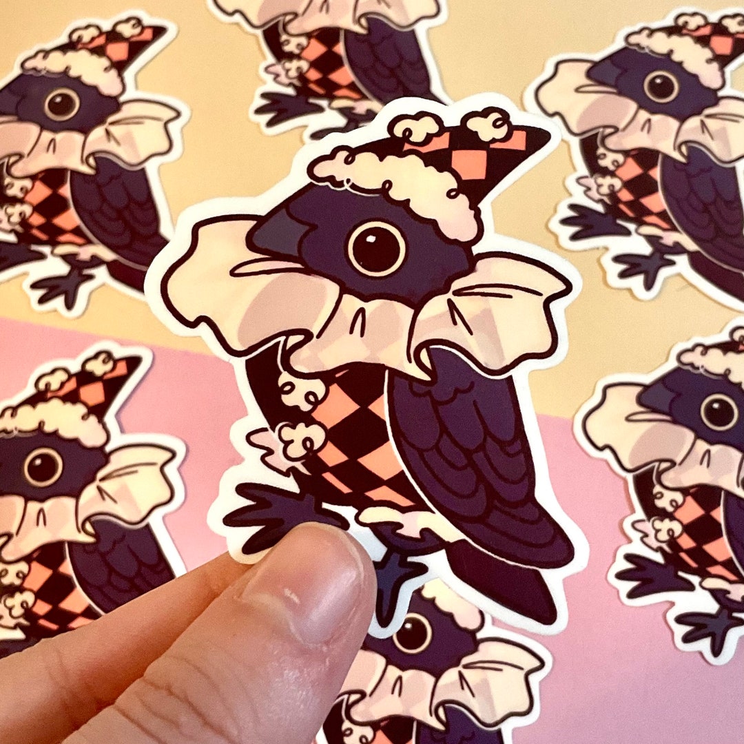 Clown Crow Sticker / Crow Sticker / Bird Sticker / Cute Animal Sticker ...