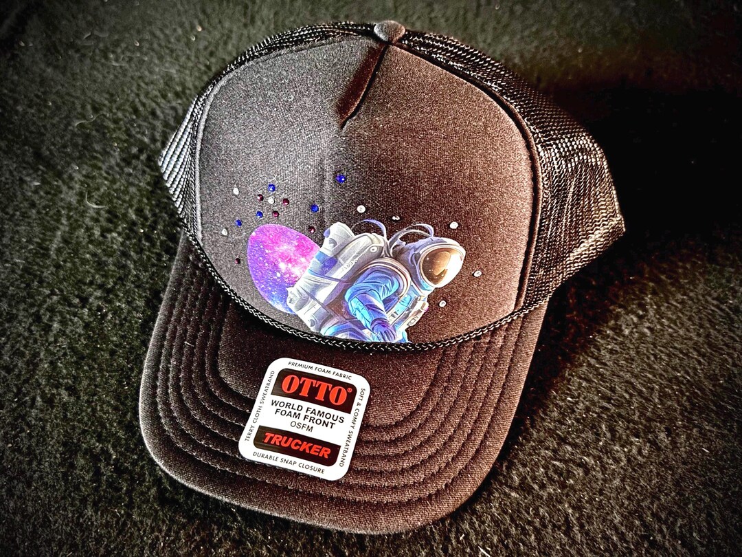 Outer Space Sci-fi Full Color Cap With Rhinestone Stars! - Etsy
