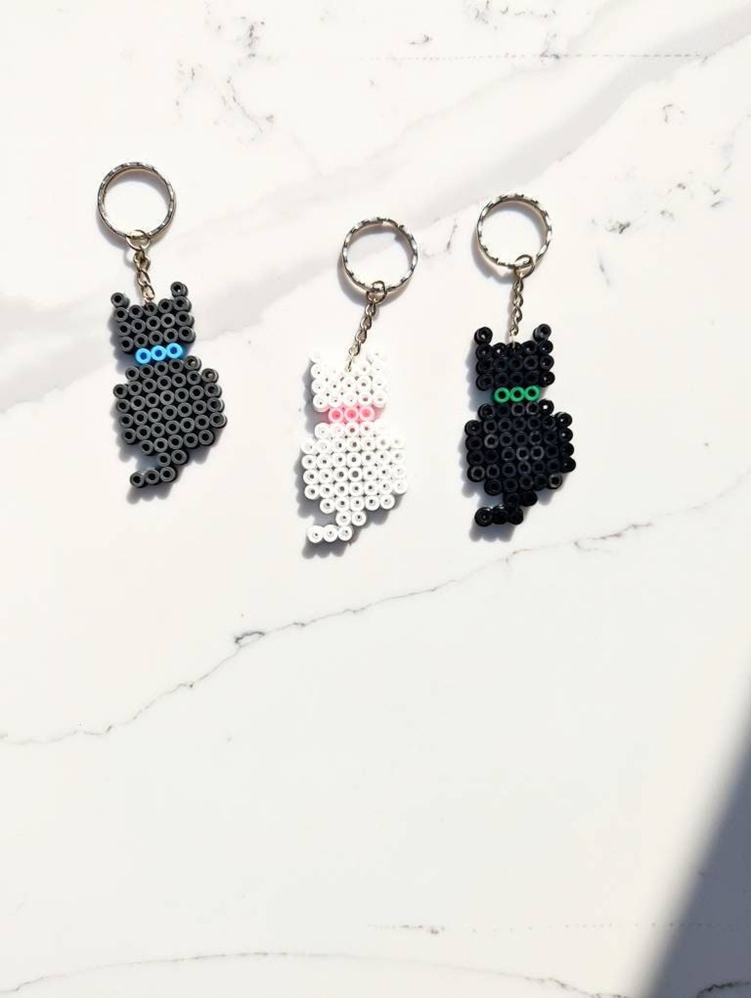 Charity Cat Hama Bead Keychainhama Bead Arthama Bead Keyringhandbag
