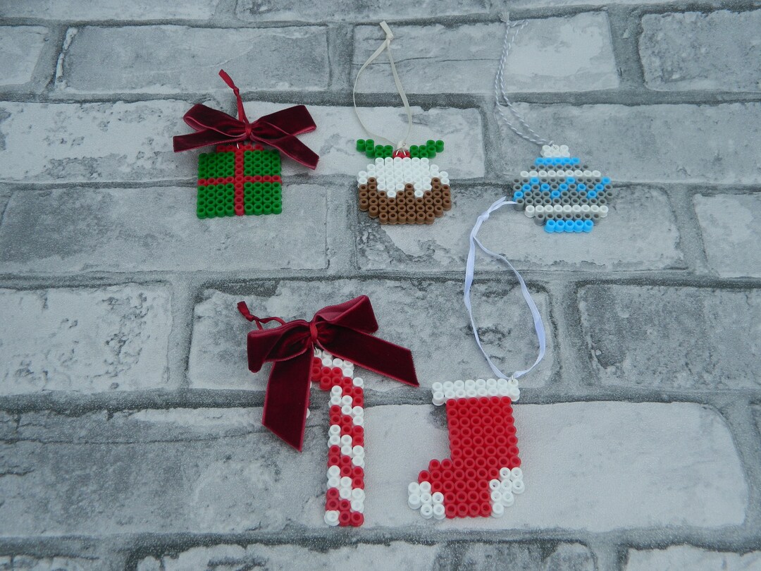 Hama Bead Christmas Tree Decorations Perler Bead Baubles - Etsy UK