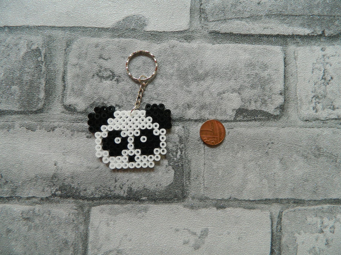 Panda and Sloth Hama Bead Keychains Perler Bead Keyrings | Etsy