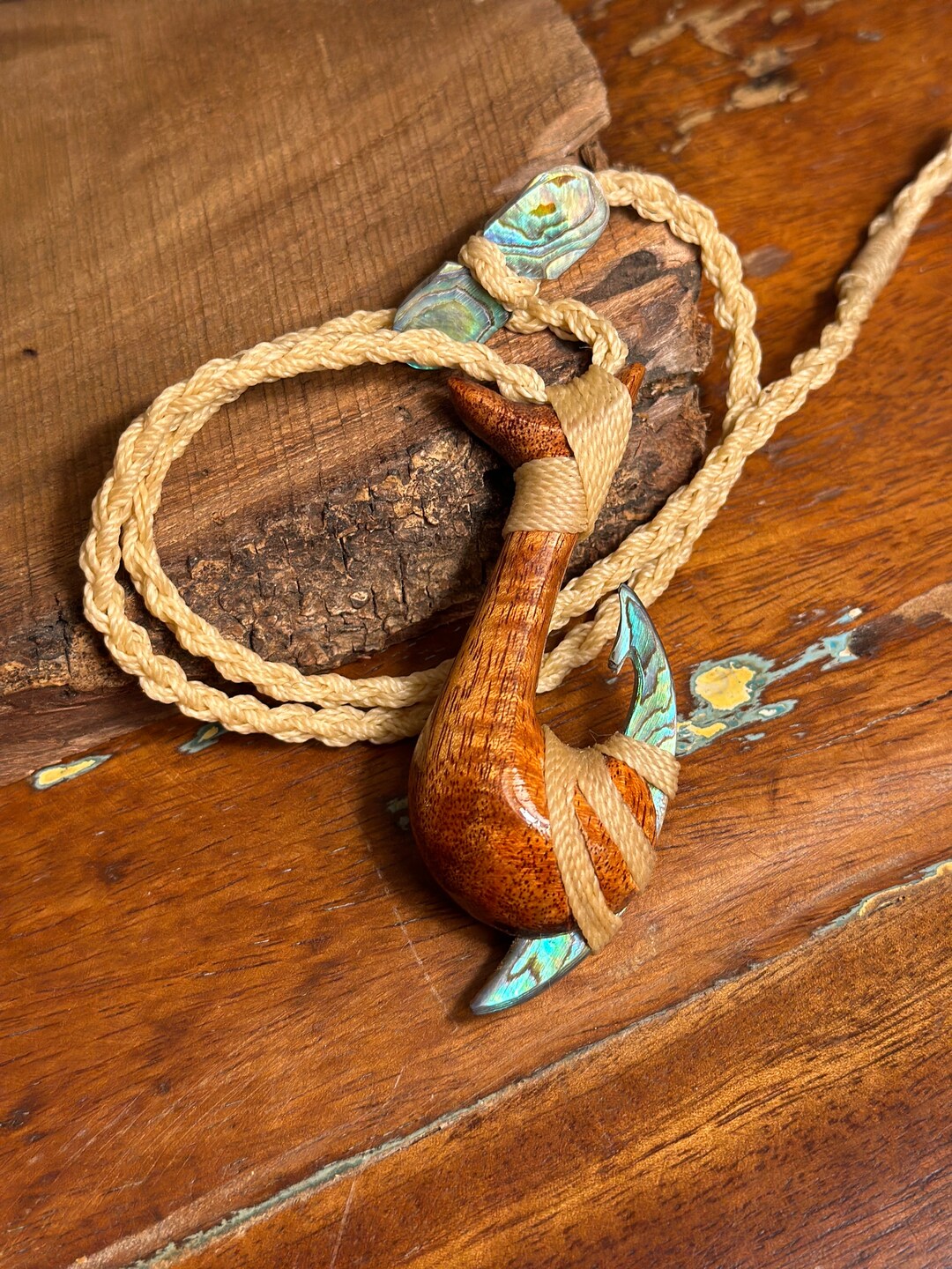 Beautiful Hawaiian Curly Koa Wood and Abalone Hawaiian Inspired Unique ...