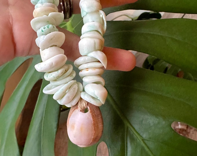Real Rare Large Hawaiian Puka Shell Pastel Lei With Beautiful Pastel ...