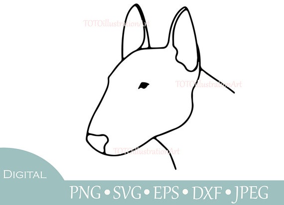 Bull Terrier Png Svg Eps Jpeg Dxf Digital File English Bull | Etsy