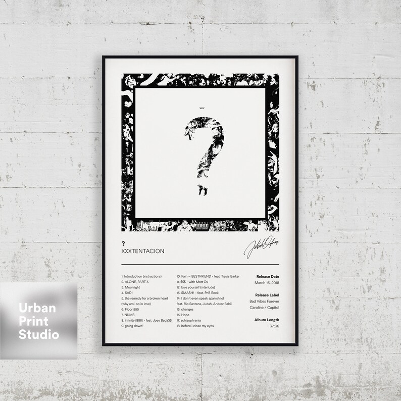 Xxxtentacion Poster Album Cover Poster Print Etsy