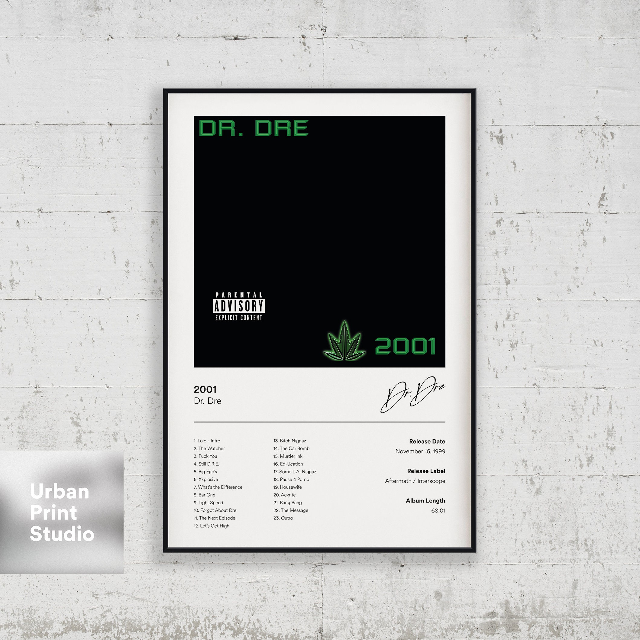Dr Dre Poster 2001 Album Cover Poster Print Dr Dre Print | Etsy