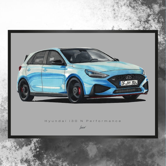 Artprint Handmade Drawing Hyundai I30n Men Gift Idea Car - Etsy