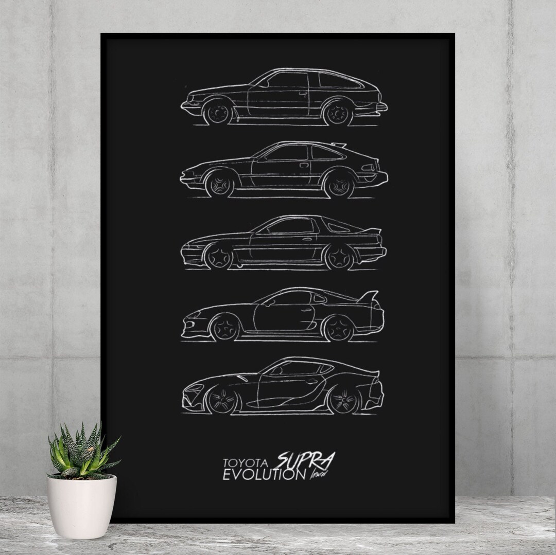 Artprint Handmade Drawing Toyota Supra Evolution Men Gift Idea Car ...